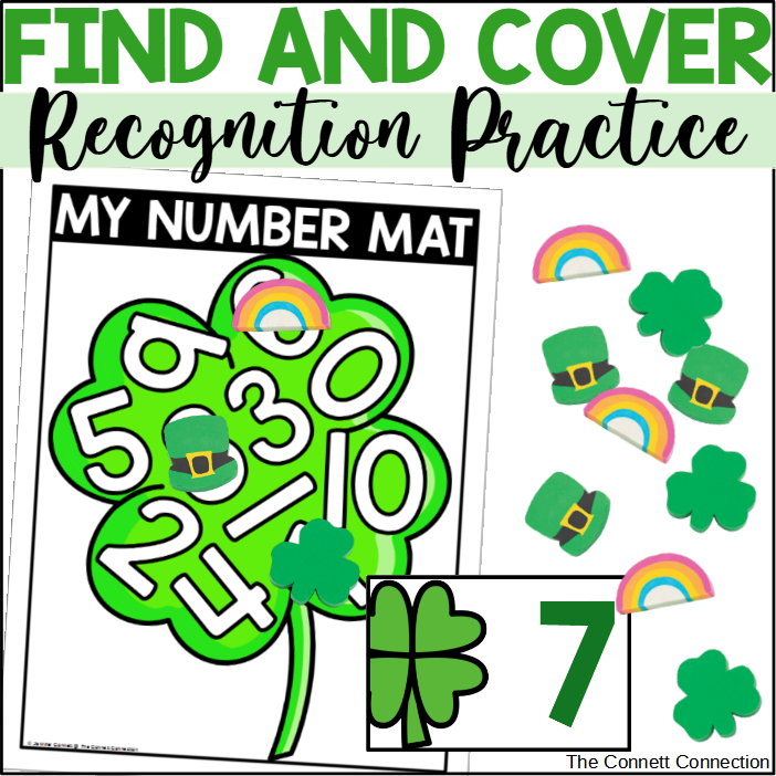 St. Patrick's Day Alphabet and Number Seek and Find Mats with Clovers ...