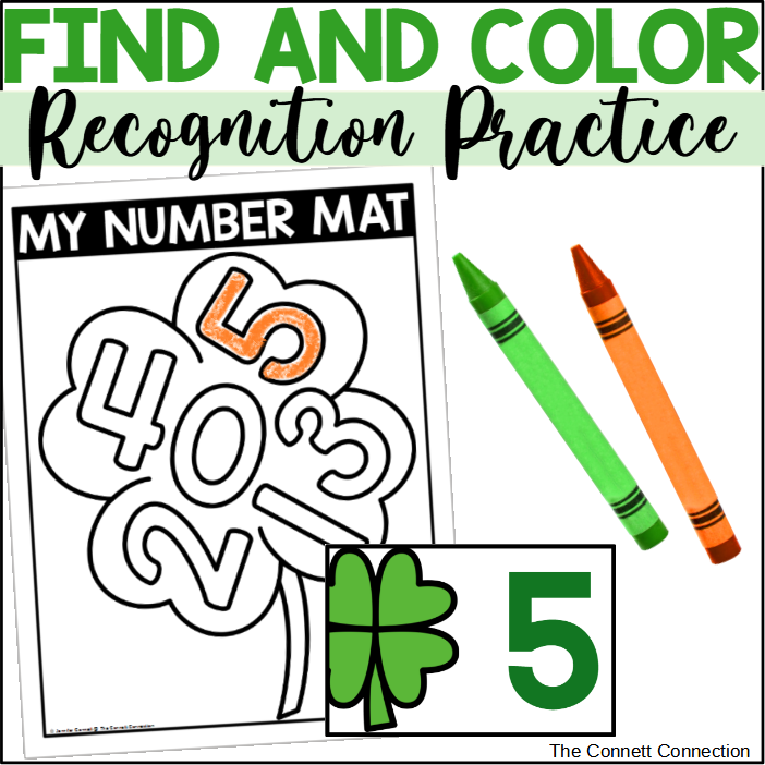 St. Patrick's Day Alphabet and Number Seek and Find Mats with Clovers ...