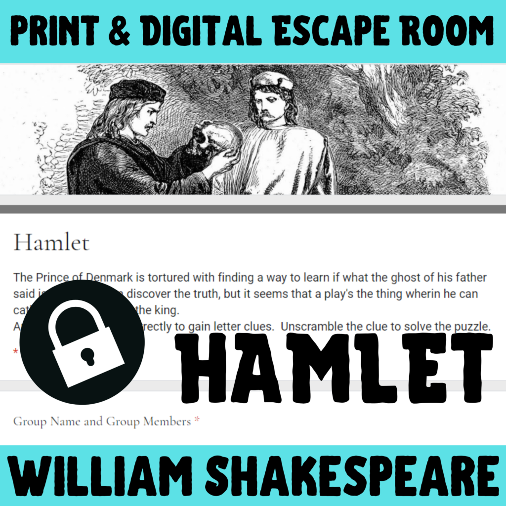 Shakespeare's Hamlet | Print and Digital Escape Room | Review Game ...