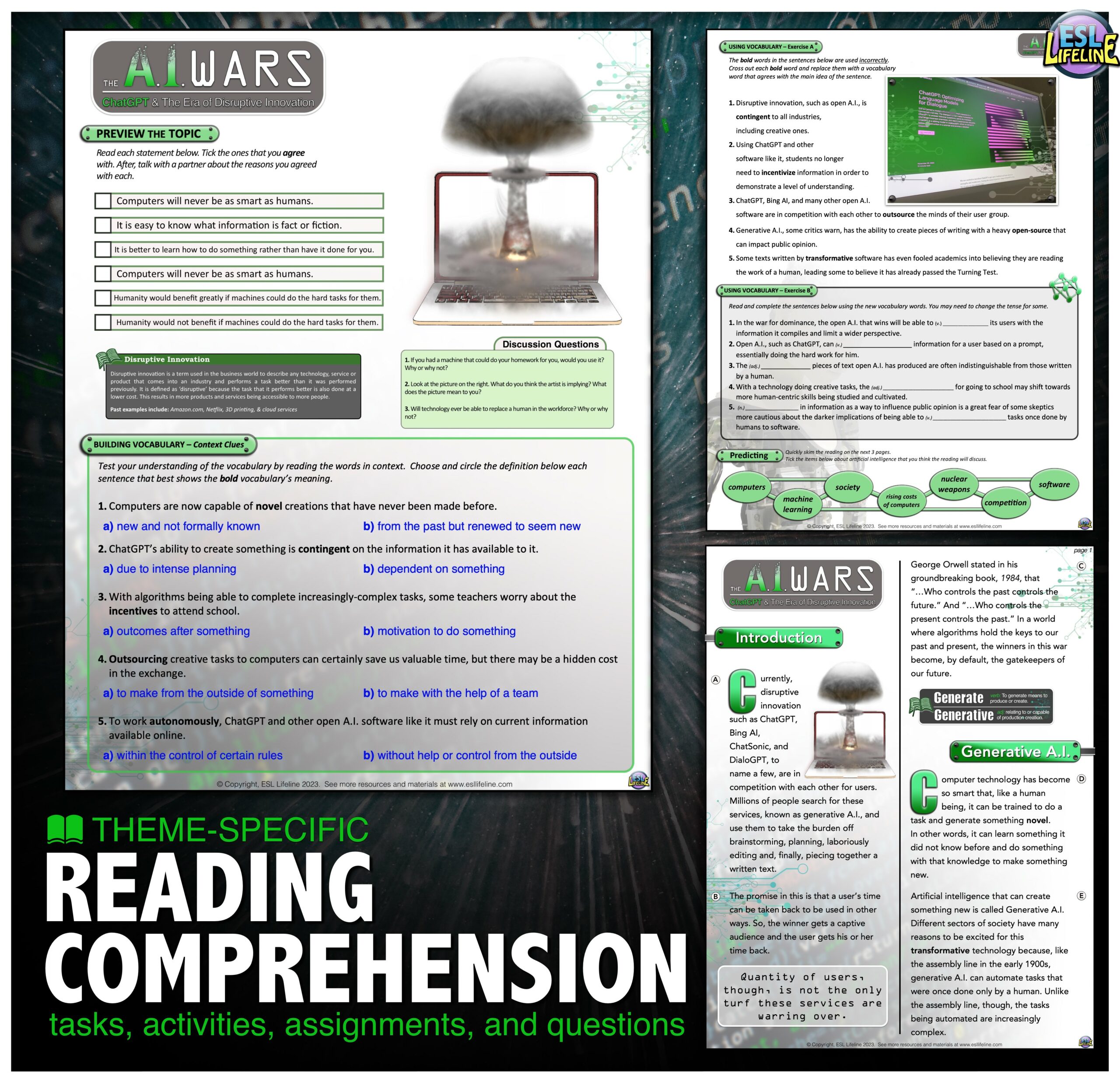 ChatGPT & Generative A.I. Close Reading Passage with Text-Dependent ...