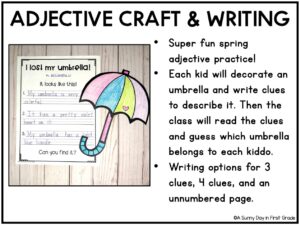 Rainy Spring Adjective Craft and Writing | Made By Teachers