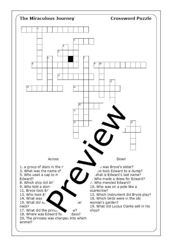 Kate DiCamillo "The Miraculous Journey of Edward Tulane" worksheets ...