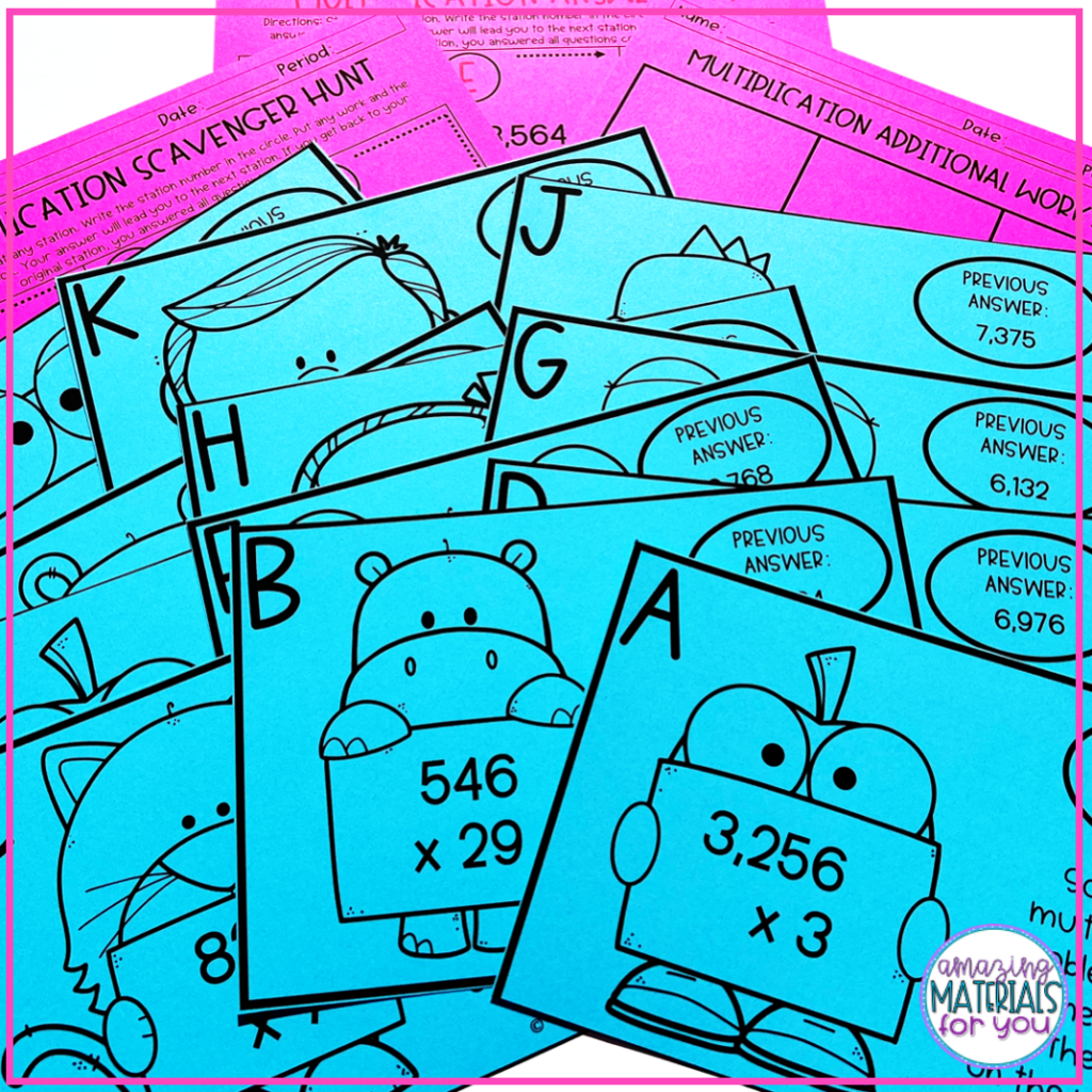 Multi Digit Multiplication Scavenger Hunt | Made By Teachers