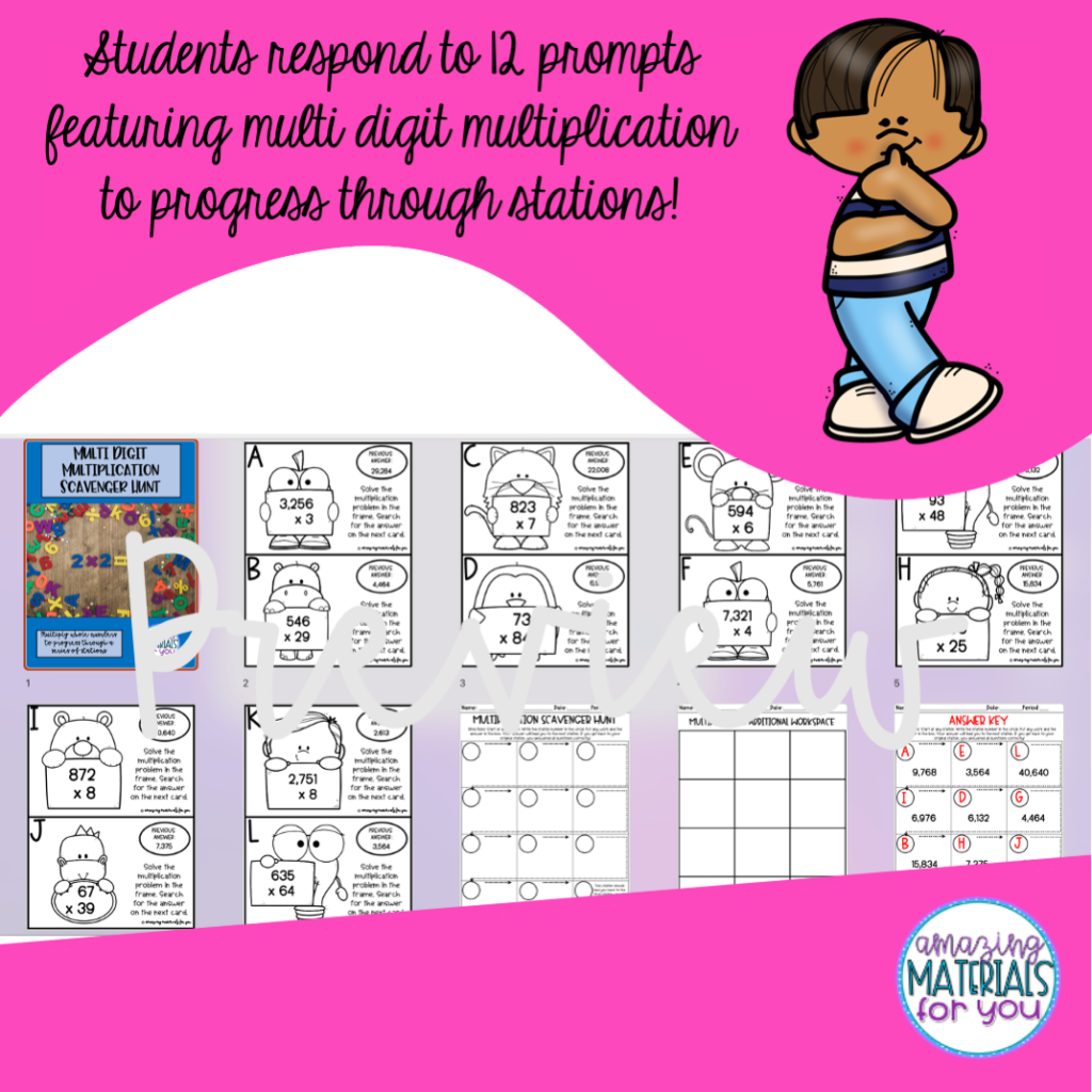 Multi Digit Multiplication Scavenger Hunt | Made By Teachers