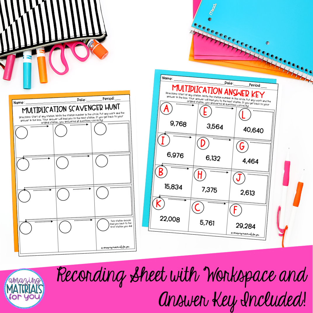 Multi Digit Multiplication Scavenger Hunt | Made By Teachers