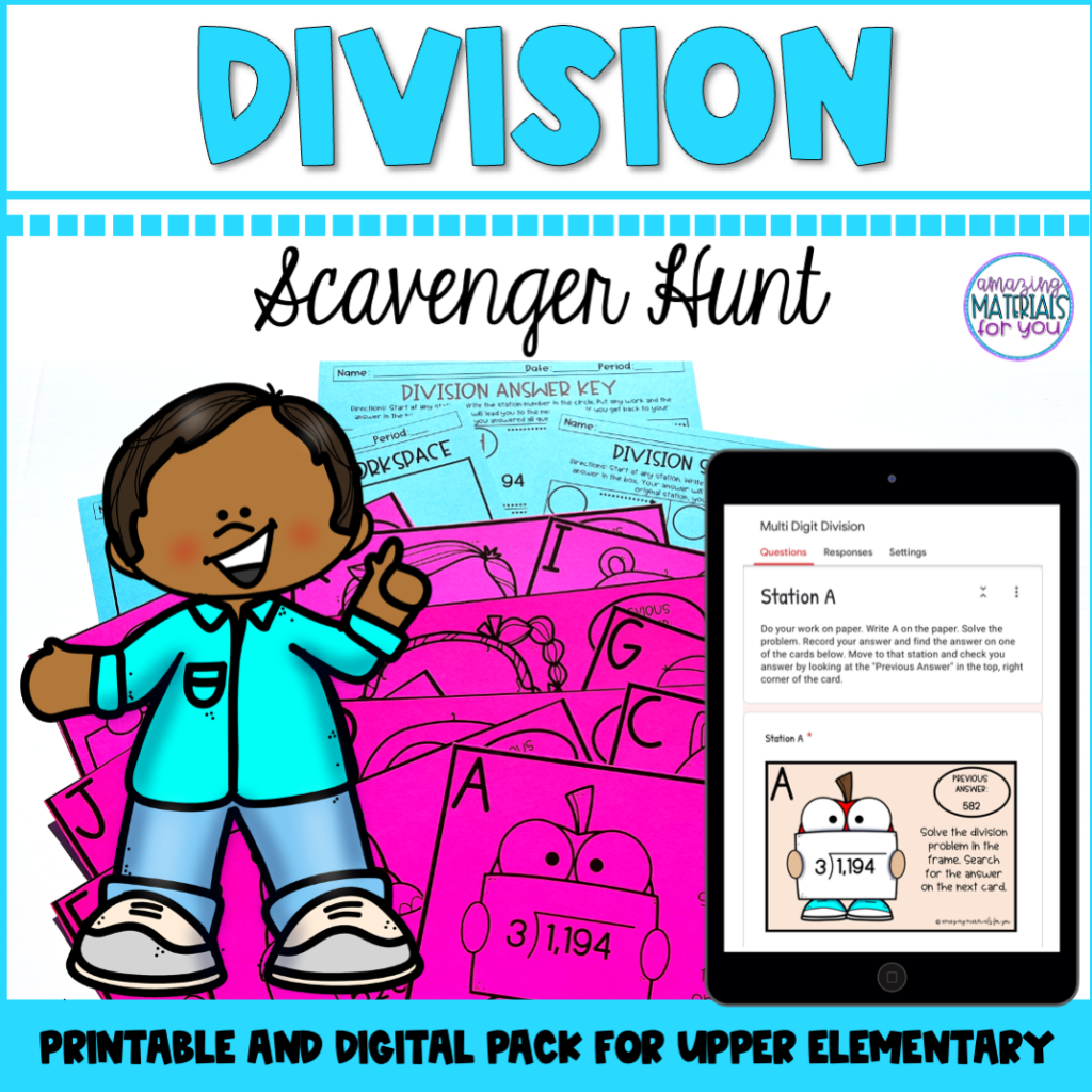 Multi Digit Division Scavenger Hunt | Made By Teachers