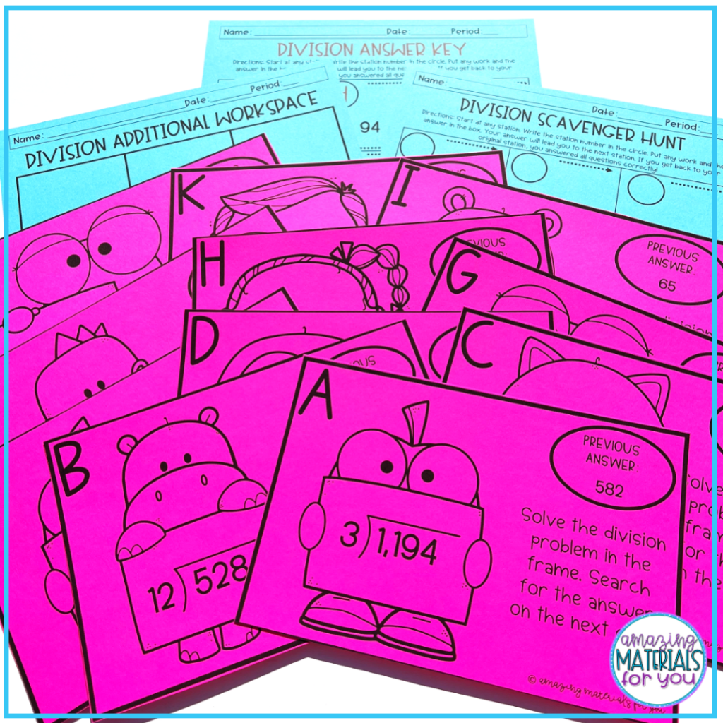 Multi Digit Division Scavenger Hunt | Made By Teachers