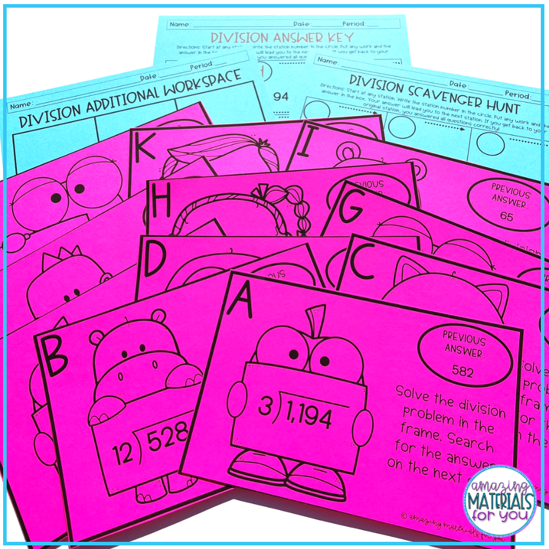Multi Digit Division Scavenger Hunt | Made By Teachers