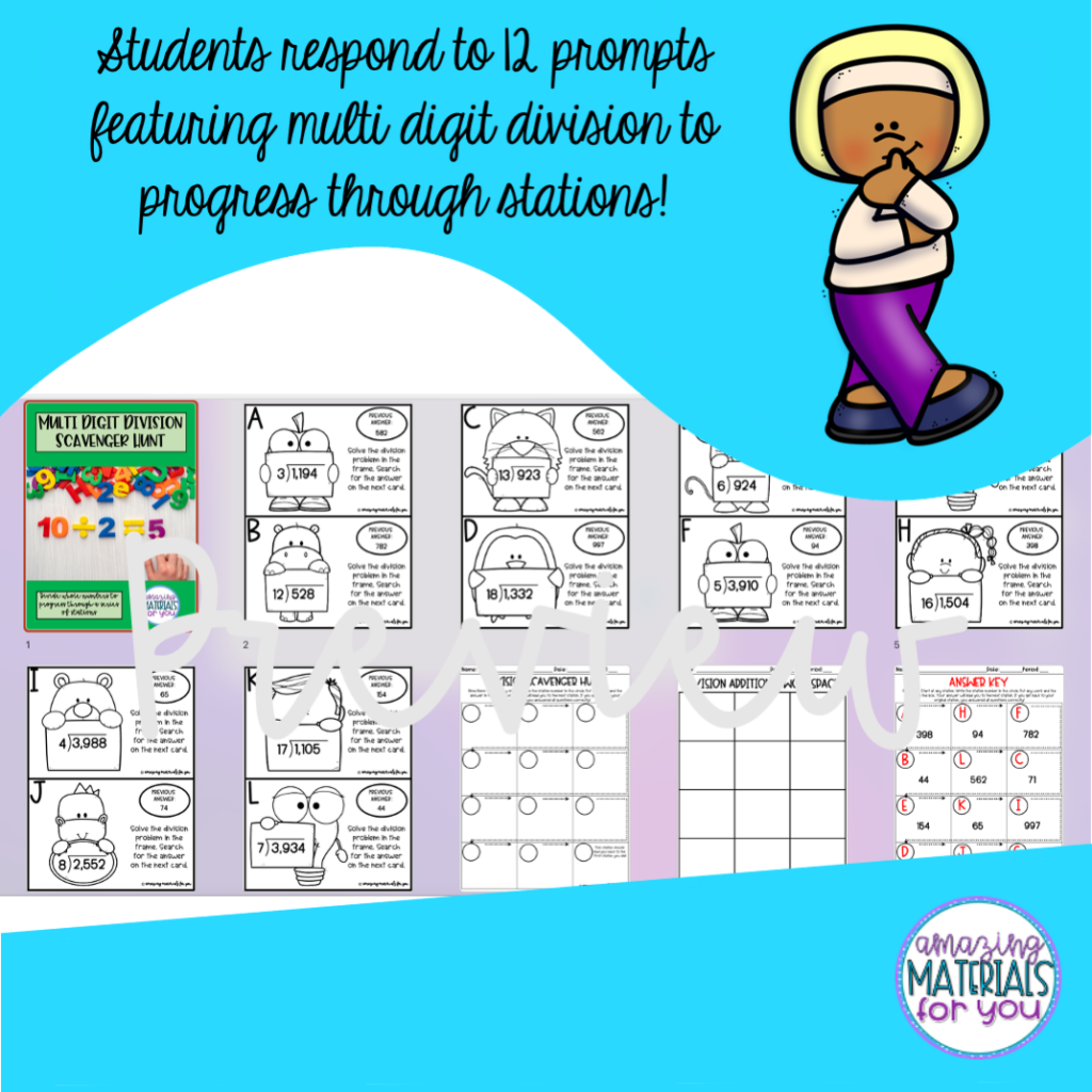 Multi Digit Division Scavenger Hunt | Made By Teachers