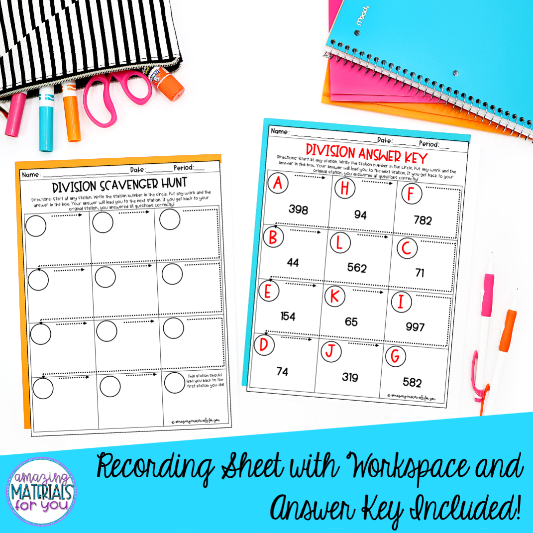 Multi Digit Division Scavenger Hunt | Made By Teachers