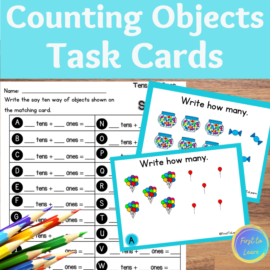 Counting Groups of Tens and Ones Task Cards Math Center | Made By Teachers