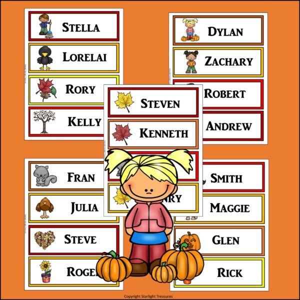 Fall Desk Name Tags - Editable - Made By Teachers