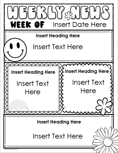 Weekly Newsletter Template Editable Groovy Retro Vibes Theme | Made By ...