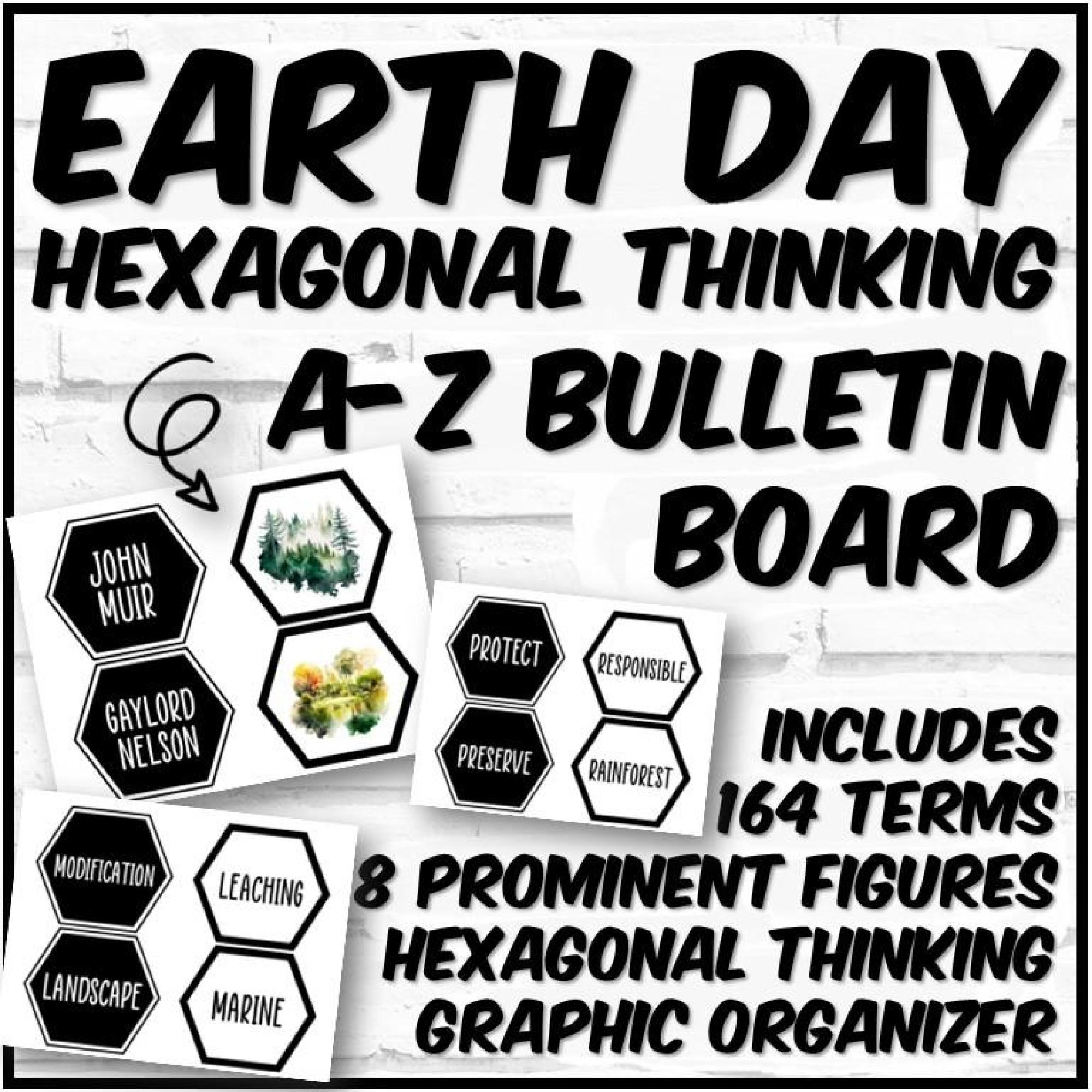 Earth Day A-Z Hexagonal Thinking Bulletin Board and Activity | Made By ...