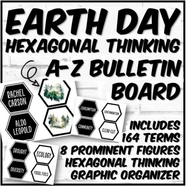 Earth Day A-Z Hexagonal Thinking Bulletin Board and Activity | Made By ...