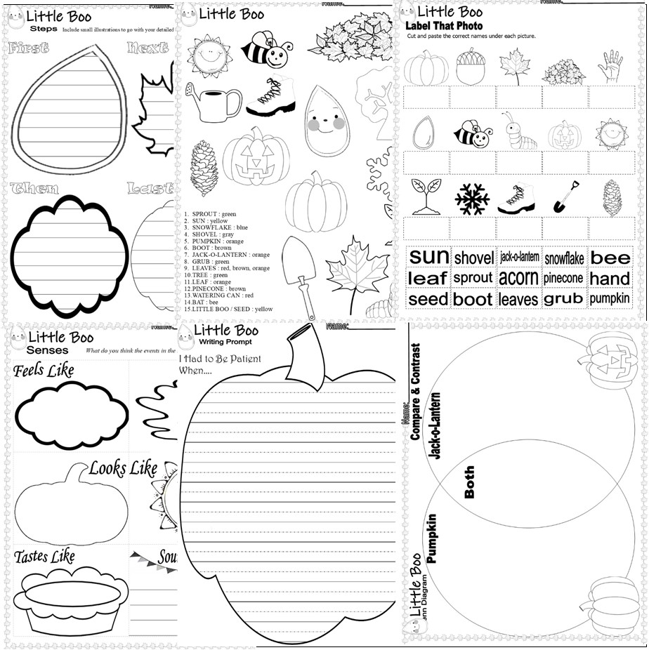Little Boo Halloween Fall Book Study Companion Reading Comprehension ...