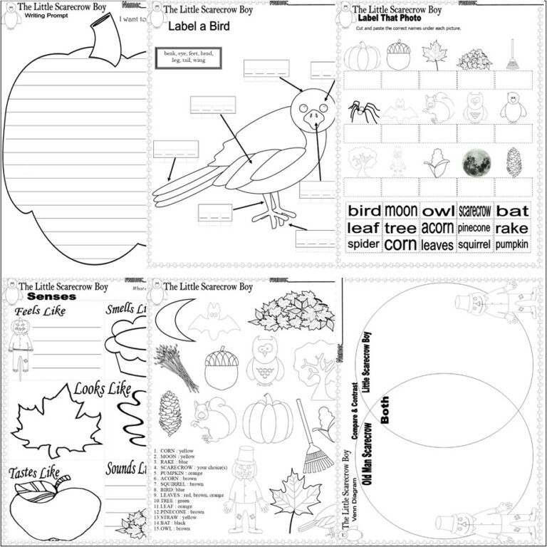 The Little Scarecrow Boy Fall Book Companion Reading Comprehension ...