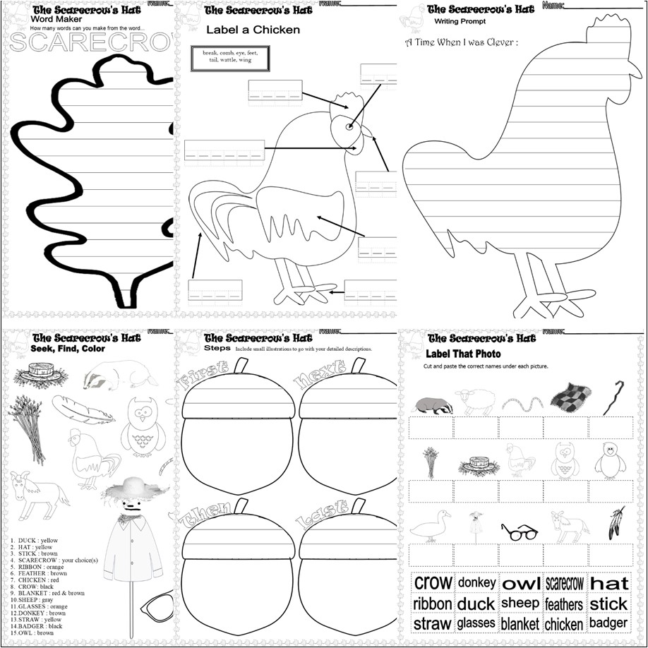 The Scarecrow’s Hat Fall Book Study Companion Reading Comprehension ...