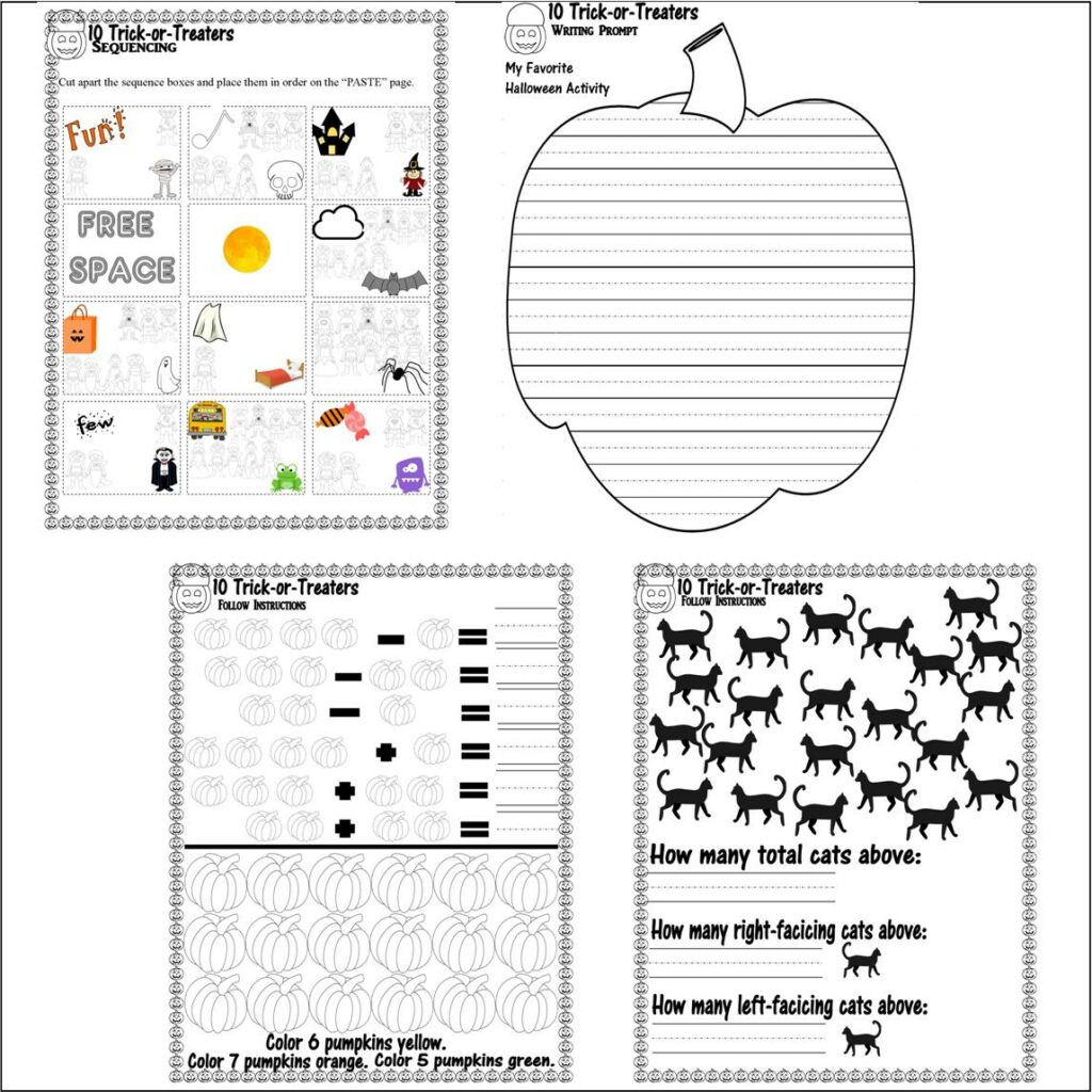 Ten 10 Trick-or-Treaters Halloween Counting Book Study Companion ...