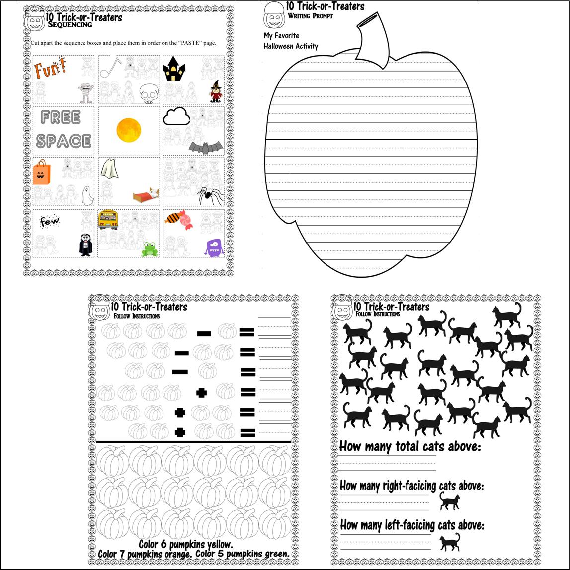Ten 10 Trick-or-Treaters Halloween Counting Book Study Companion ...