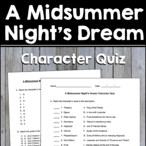 A Midsummer Night’s Dream Character Quiz with Answer Key | Made By Teachers