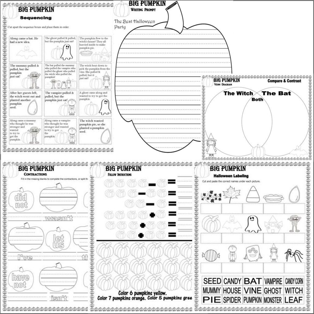 Big Pumpkin Halloween Fall Book Study Companion Reading Comprehension ...
