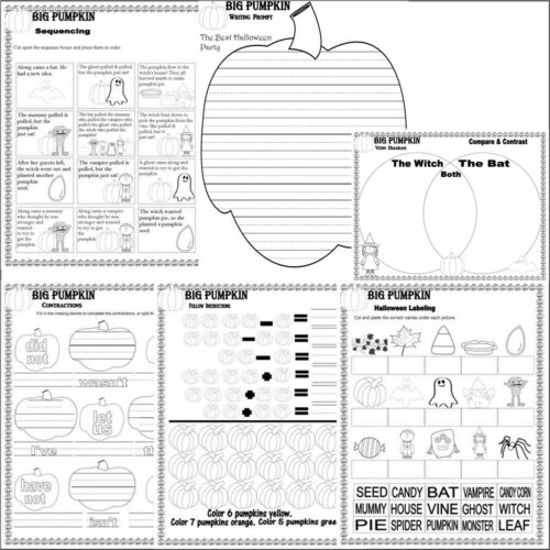 Big Pumpkin Halloween Fall Book Study Companion Reading Comprehension ...