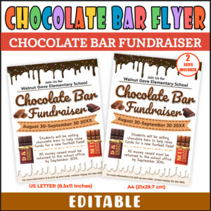 Editable Chocolate Bar Flyer, Fundraiser Event Template | Made By Teachers