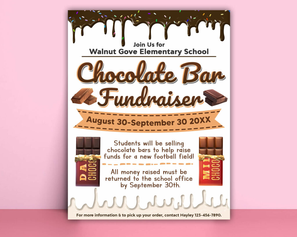 Editable Chocolate Bar Flyer, Fundraiser Event Template | Made By Teachers