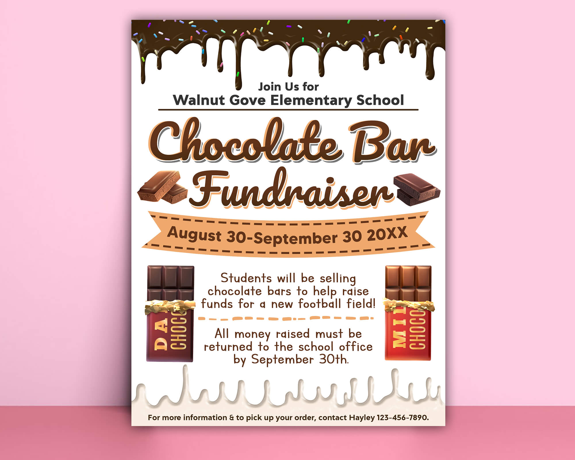 Editable Chocolate Bar Flyer, Fundraiser Event Template | Made By Teachers