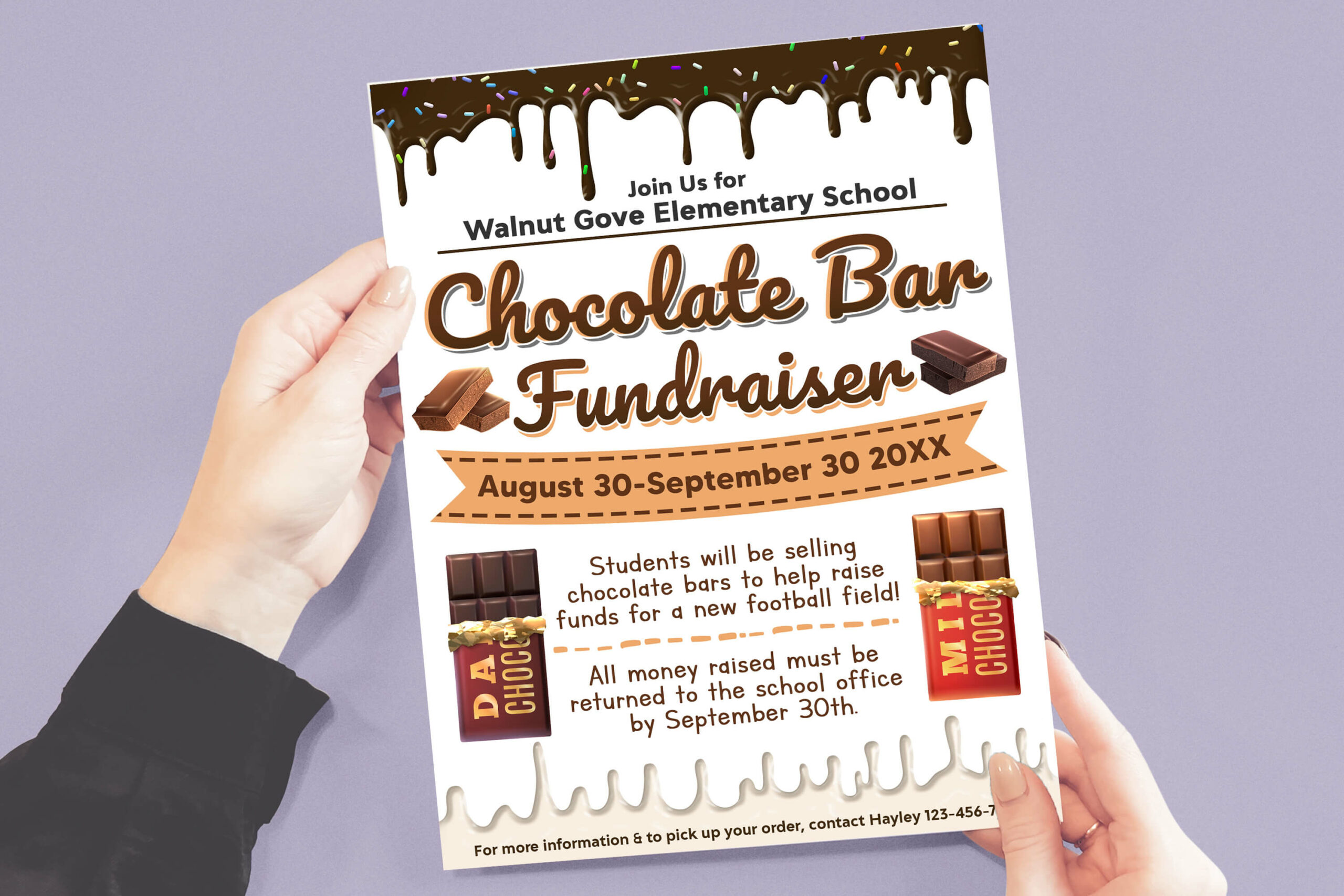 Editable Chocolate Bar Flyer, Fundraiser Event Template | Made By Teachers