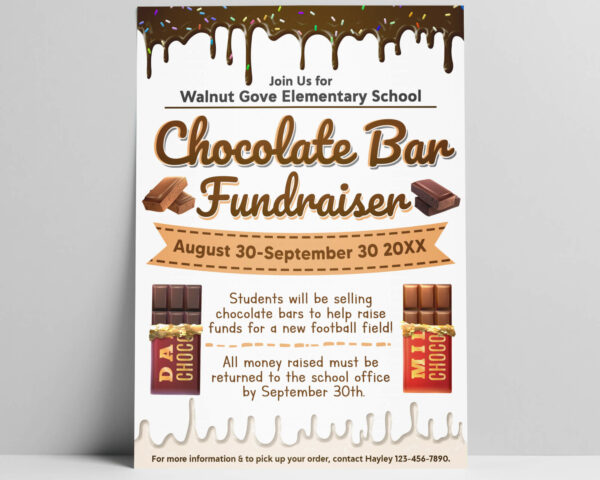 Editable Chocolate Bar Flyer, Fundraiser Event Template | Made By Teachers