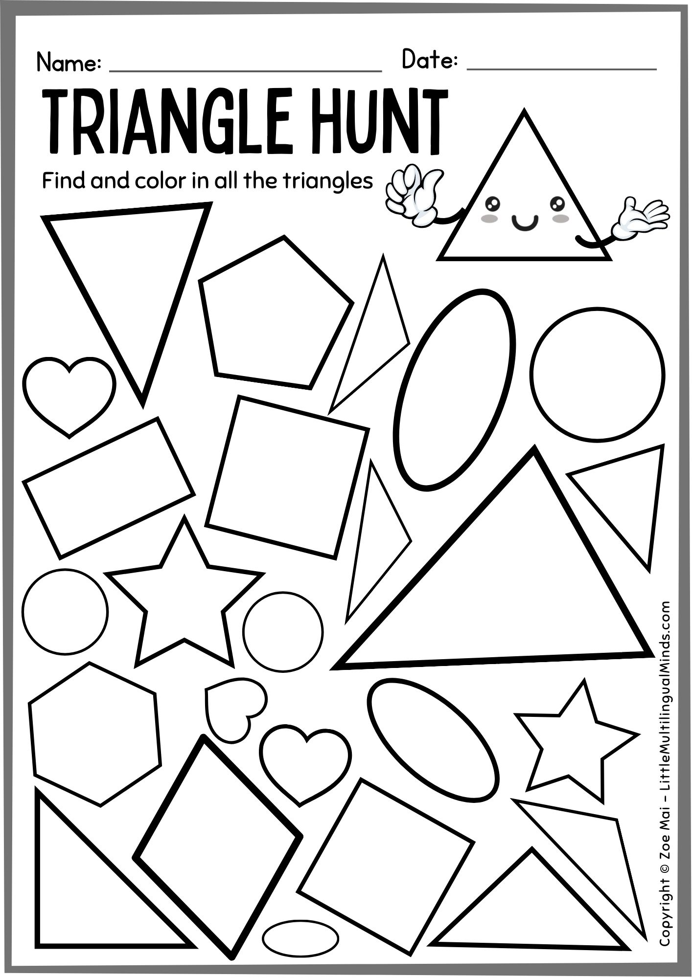 Identifying Shapes Worksheets: Spy Shapes, 3D 2D Shape Sort, Shape Hunt ...