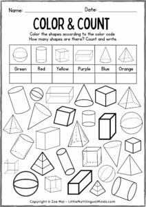 Identifying Shapes Worksheets: Spy Shapes, 3D 2D Shape Sort, Shape Hunt ...