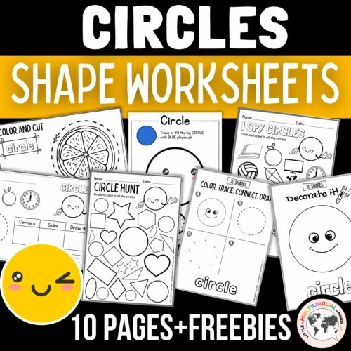 Kindergarten 2D Shapes Worksheet: CIRCLE - Shape Sort, Shape Hunt, Math ...