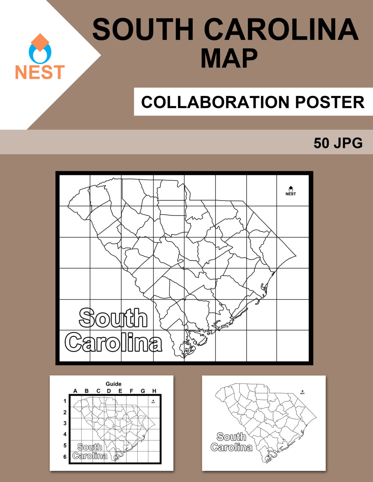 South Carolina Map Collaboration Poster | Made By Teachers