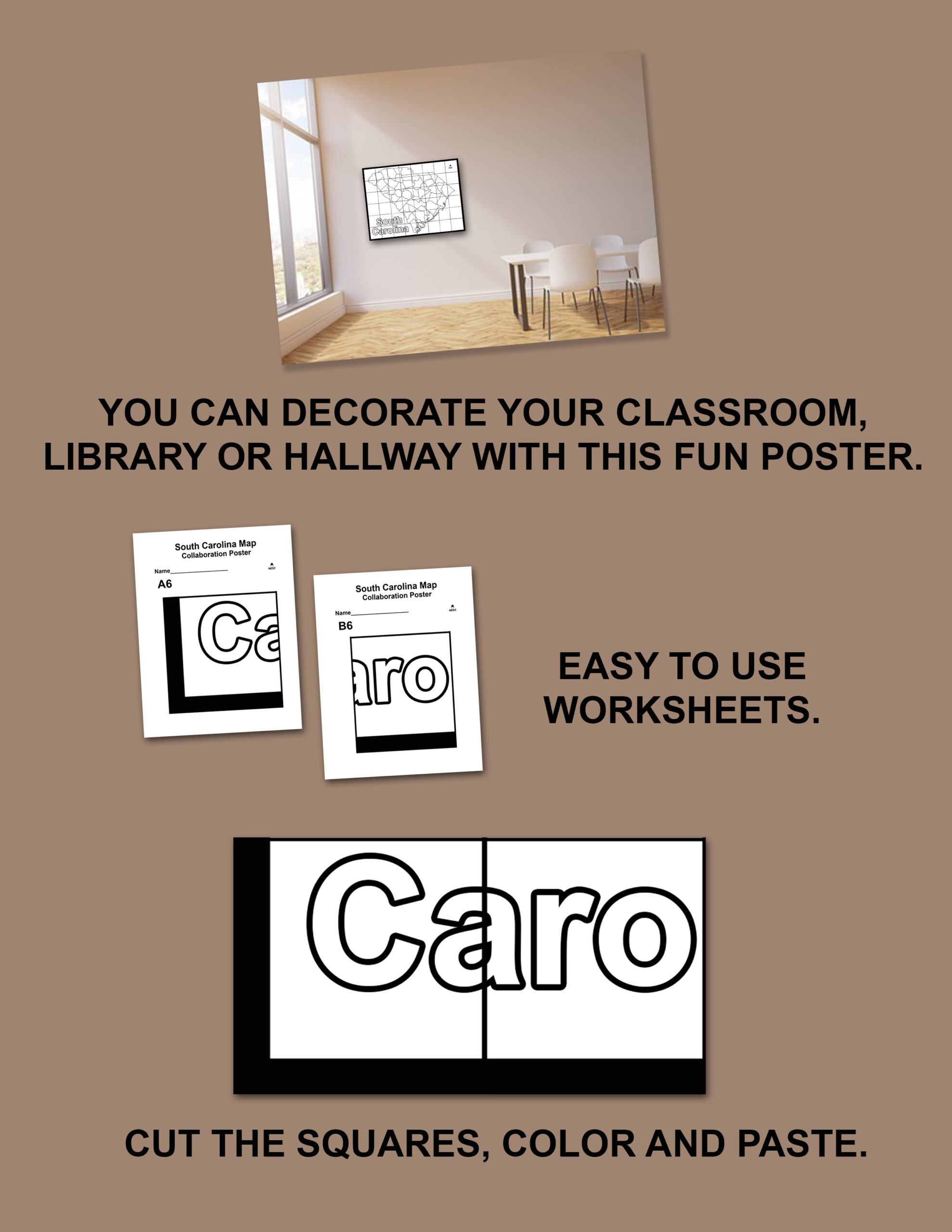 South Carolina Map Collaboration Poster | Made By Teachers