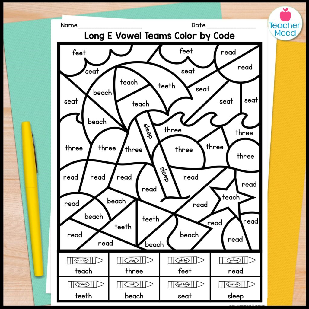 Word Work Coloring Pages | Phonics Worksheets | Decodables | Made By ...