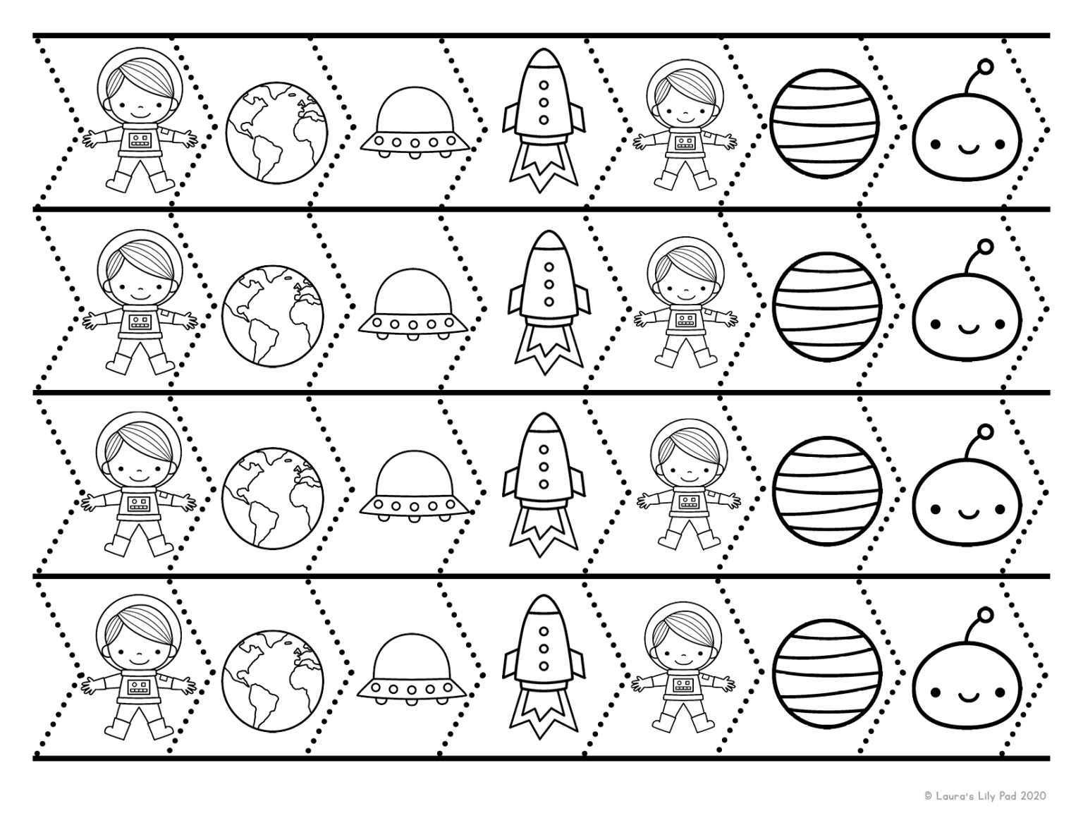 Space Cutting Practice Scissor Skills Center | Made By Teachers
