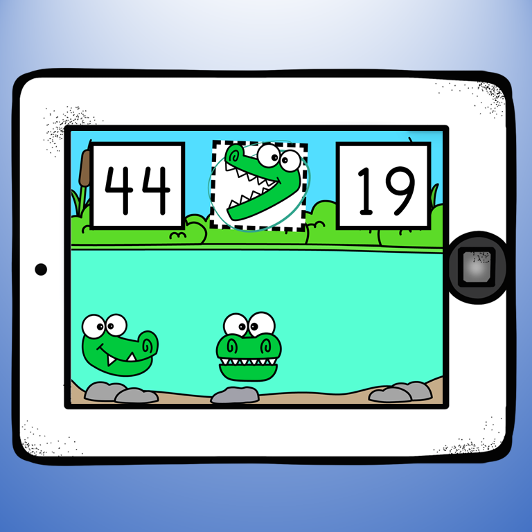 Compare Numbers Crocs 1 - 50 Boom Cards™ | Digital Task Cards | Made By ...