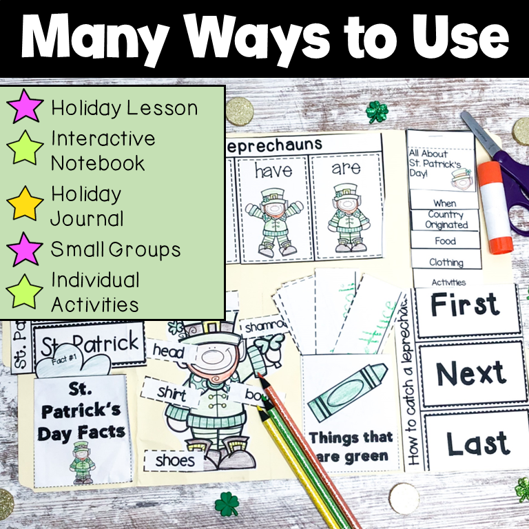 St Patrick's Day Activities Interactive Notebook Lapbook | Made By Teachers
