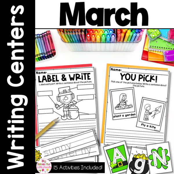 March St. Patrick's Day Writing Prompts & Center | Kindergarten and ...
