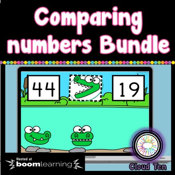 Comparing Numbers Crocs - Boom Cards™ Bundle | Made By Teachers