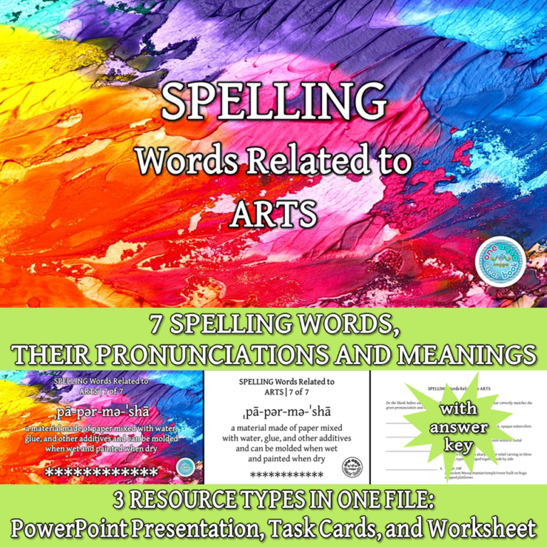 SPELLING Words Related to ARTS | Made By Teachers