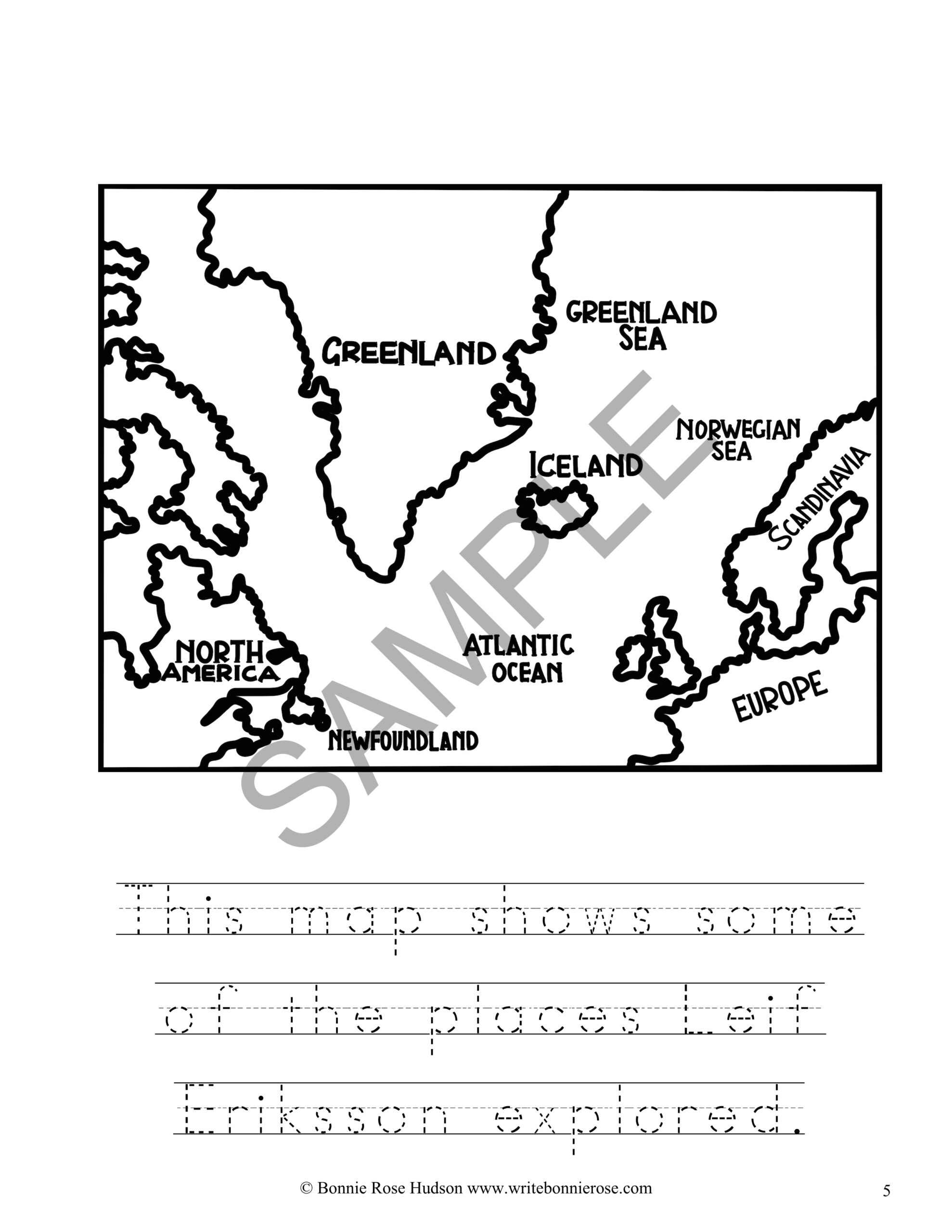 Leif Eriksson Coloring Book-Level B | Made By Teachers