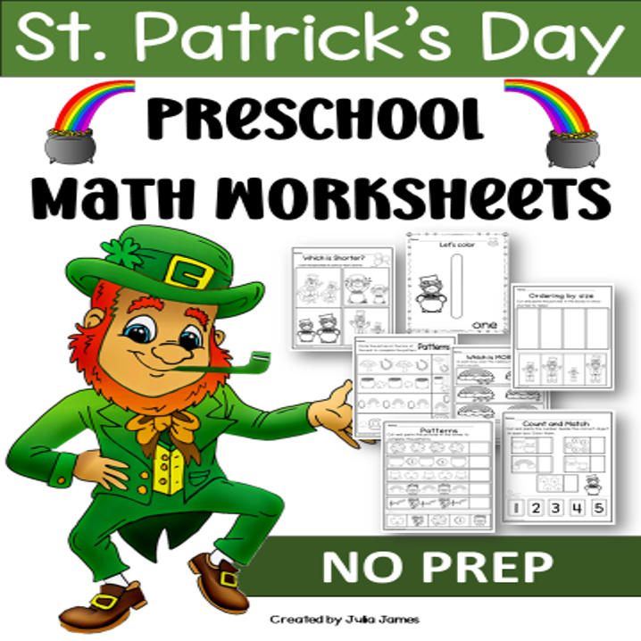 St. Patrick's Day Preschool Math Worksheet No Prep | Made By Teachers