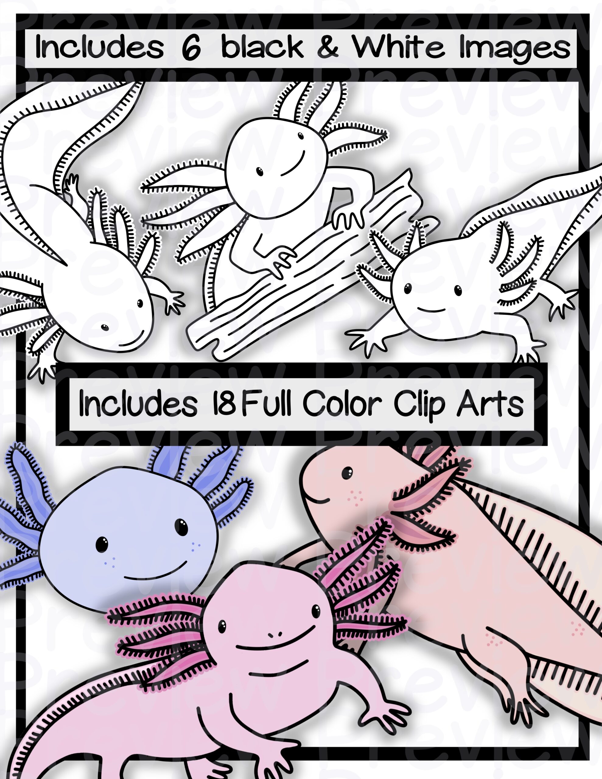 Axolotl clip arts | Made By Teachers