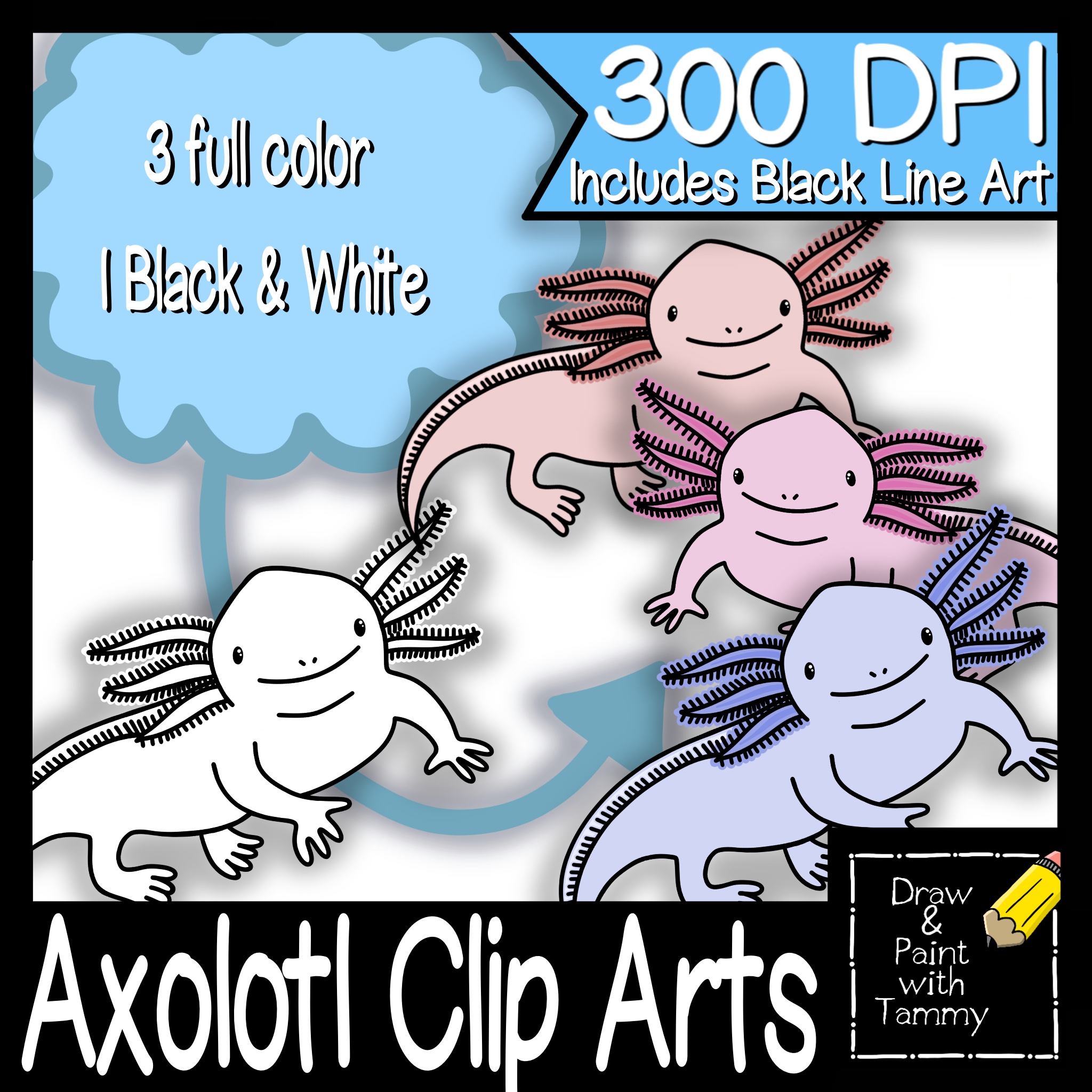 Axolotl clip arts | Made By Teachers