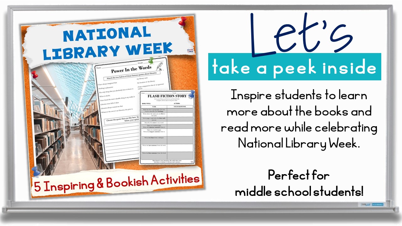 National Library Week 2023 Activities and Bell Ringers Morning Work ...