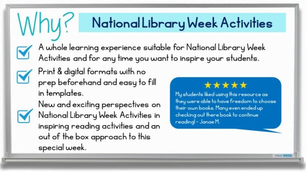 National Library Week 2023 Activities and Bell Ringers Morning Work ...